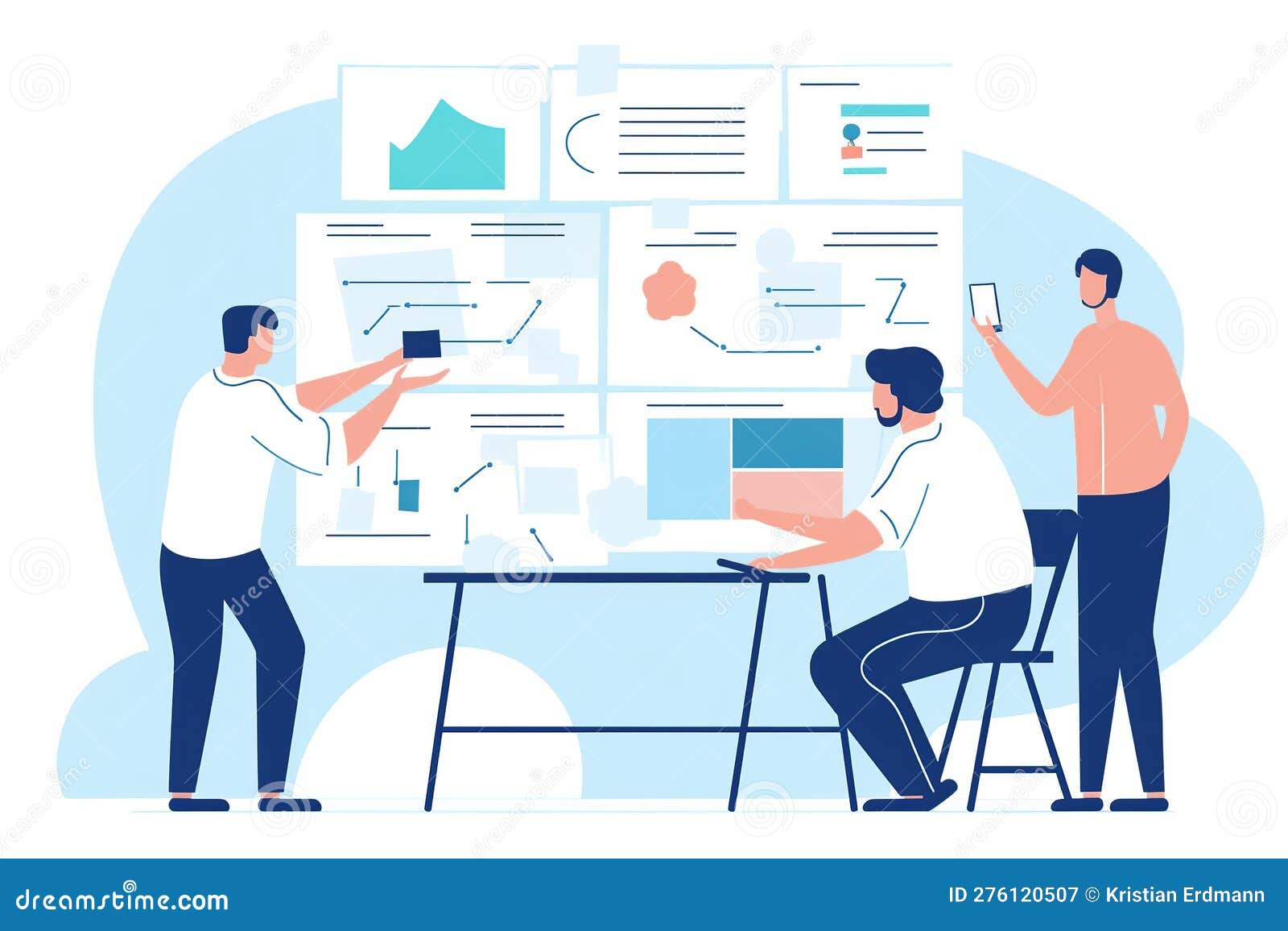 UI Design Team Brainstorming Ideas, Flat Illustration Stock ...