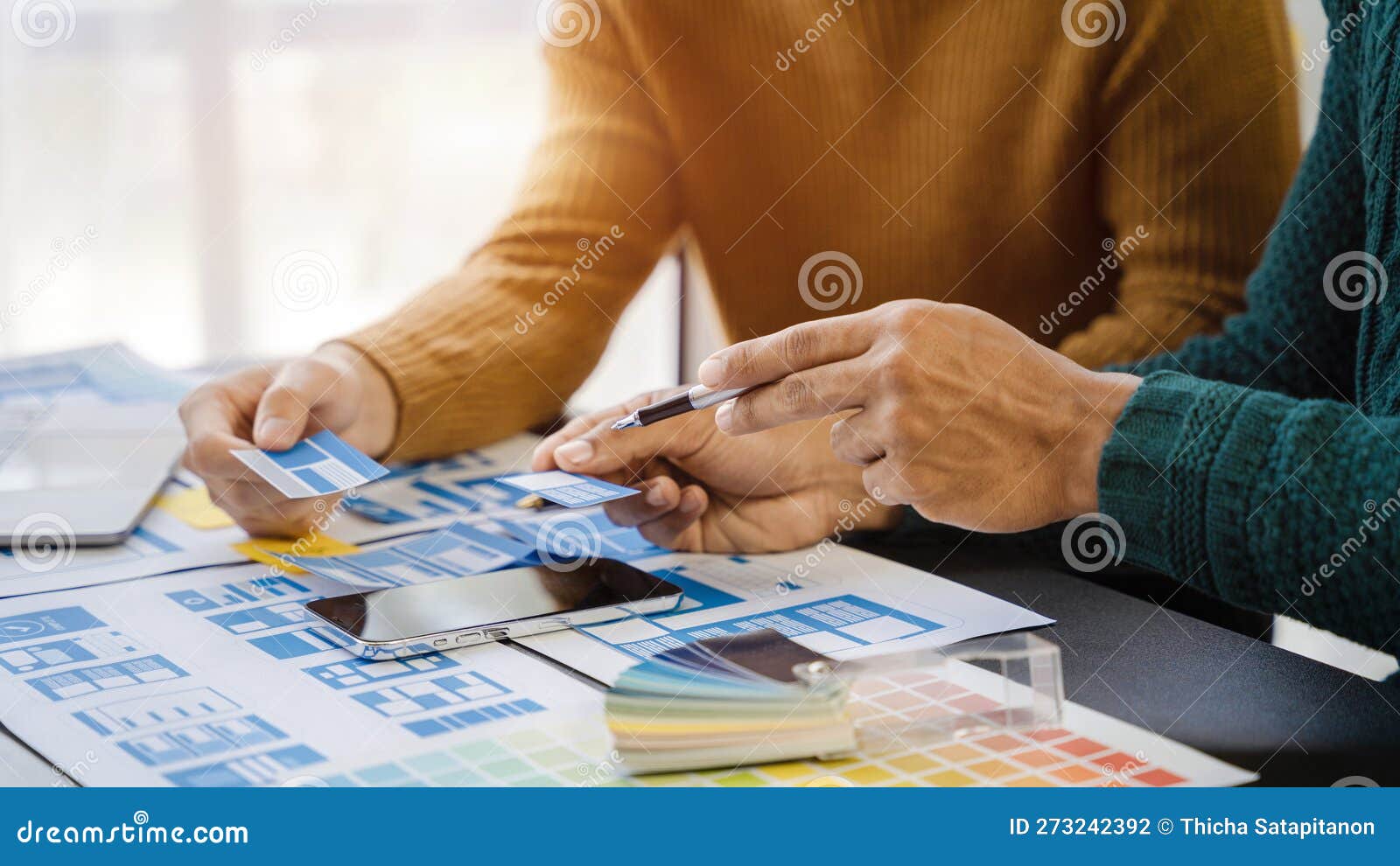 Ui Designer Brainstorming about Mobile App Interface Wireframe Design ...
