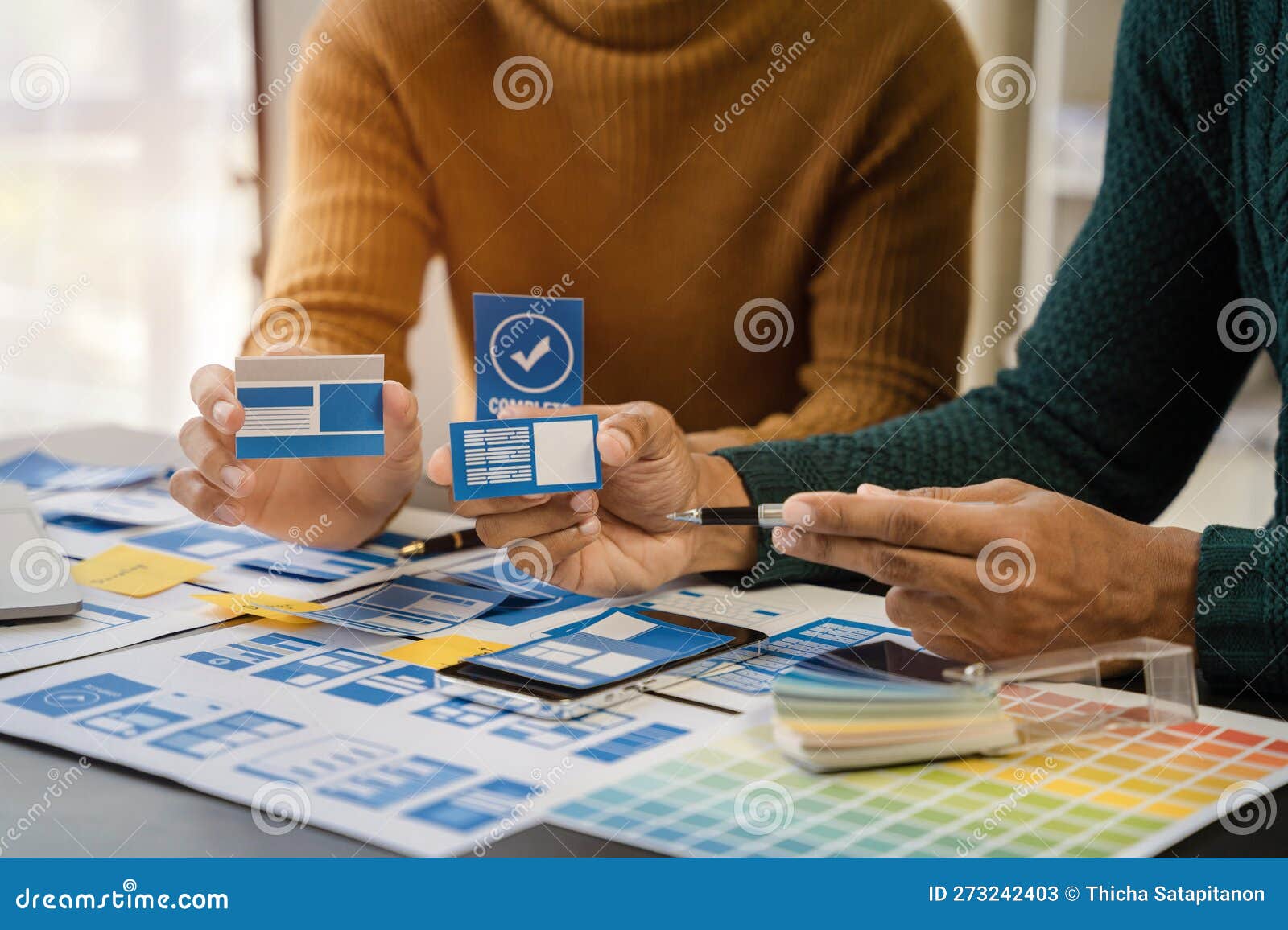 Ui Designer Brainstorming about Mobile App Interface Wireframe Design ...