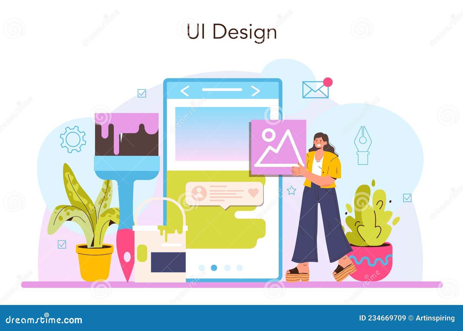 UI Designer Concept. App Interface Improvement Stock Vector ...