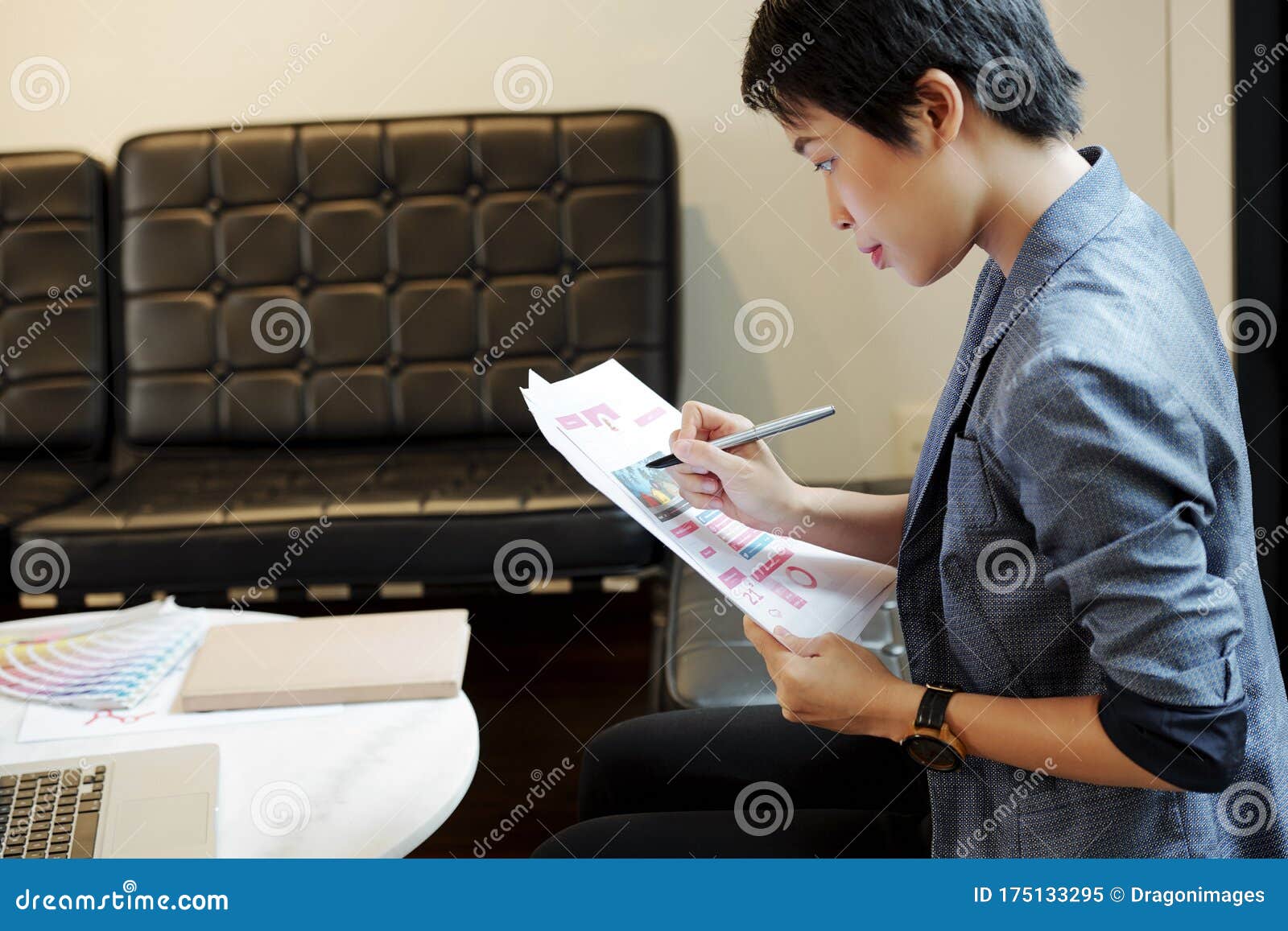 UI Designer Making Corrections in Document Stock Image - Image of ...