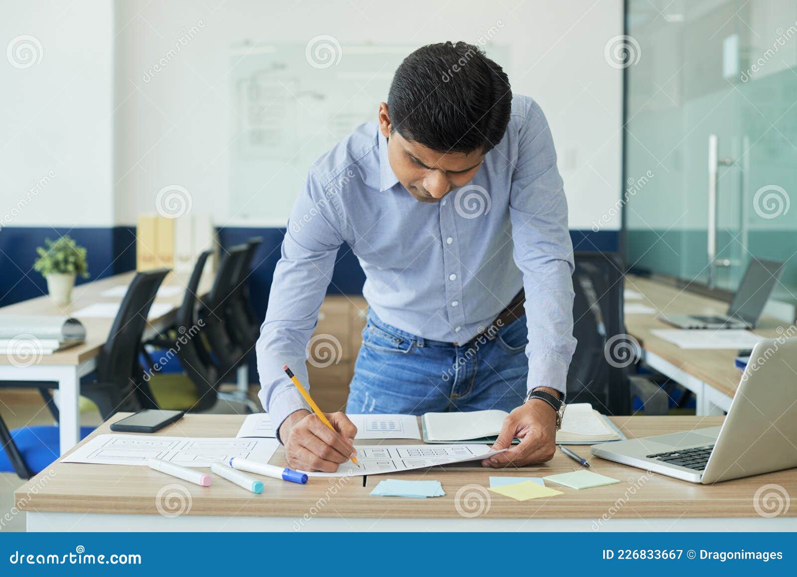 UI Designer Making Corrections Stock Image - Image of business, laptop ...