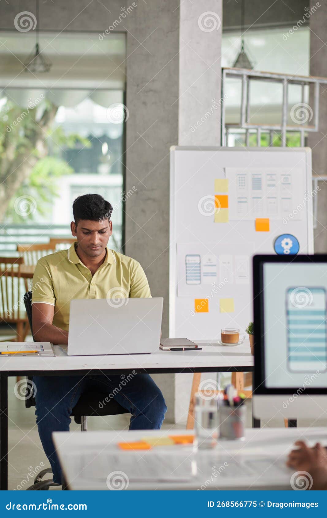 UI Designer Working at Design Studiio Stock Image - Image of working ...