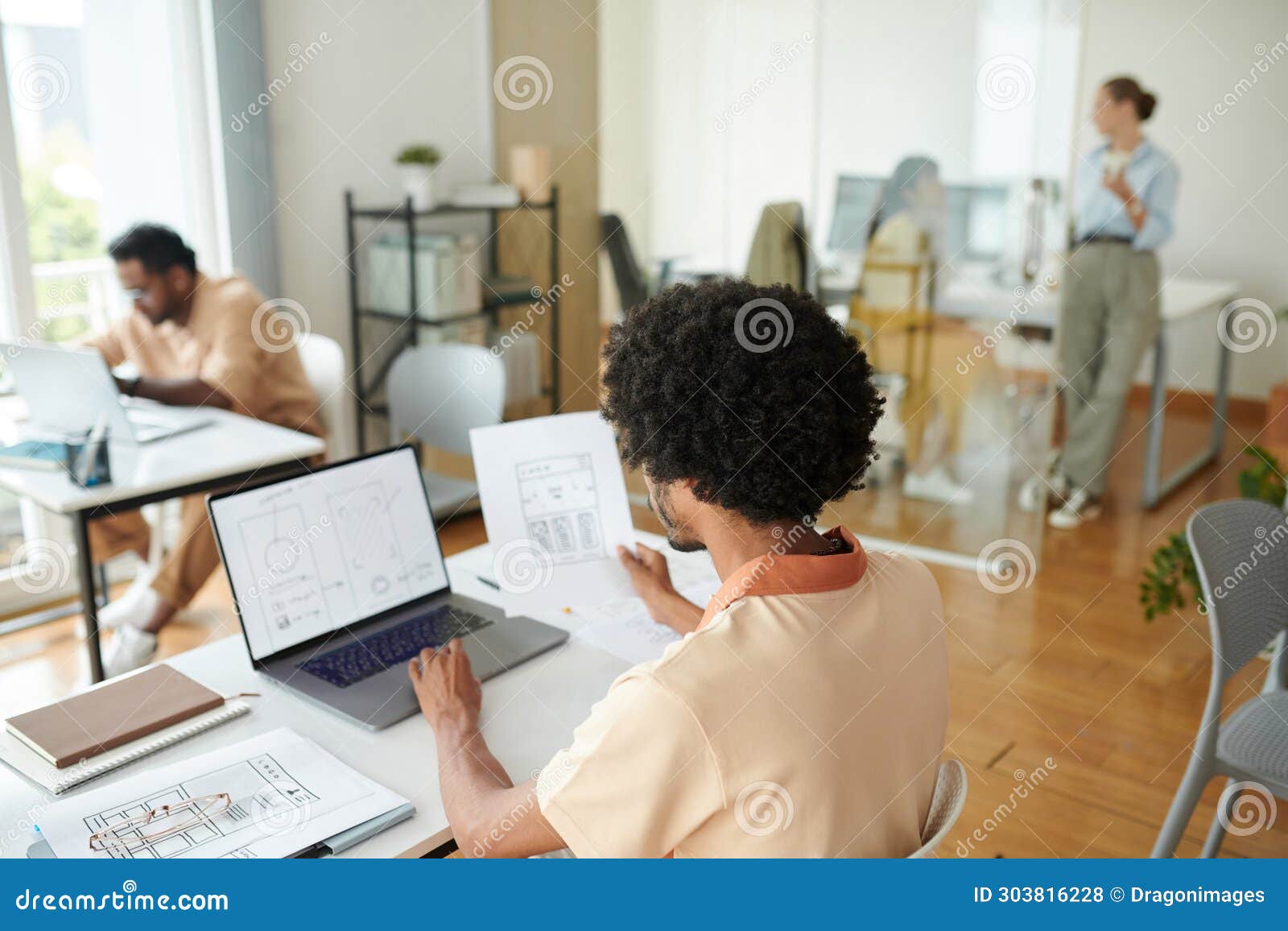 UI Designer Working on Interface Stock Photo - Image of computer ...