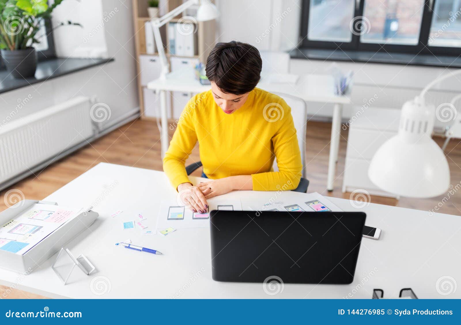 Ui Designer Working on User Interface at Office Stock Image - Image of ...