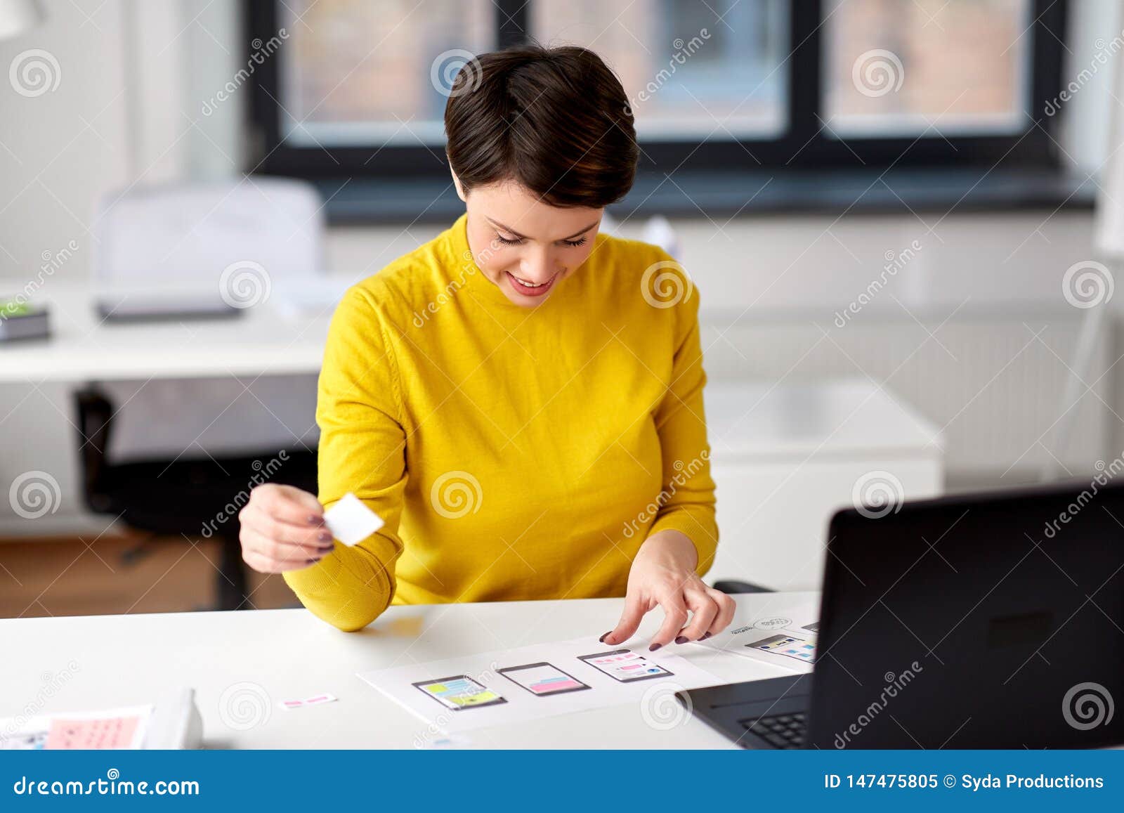 Ui Designer Working on User Interface at Office Stock Image - Image of ...