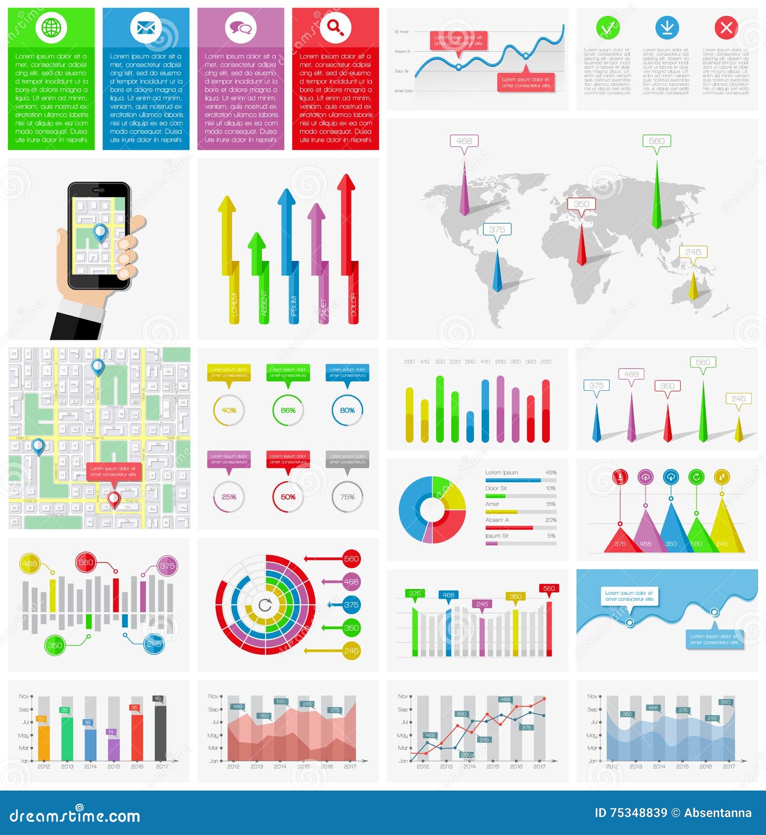Infographics Collection Hand Drawn Doodle Sketch Cartoon Vector ...