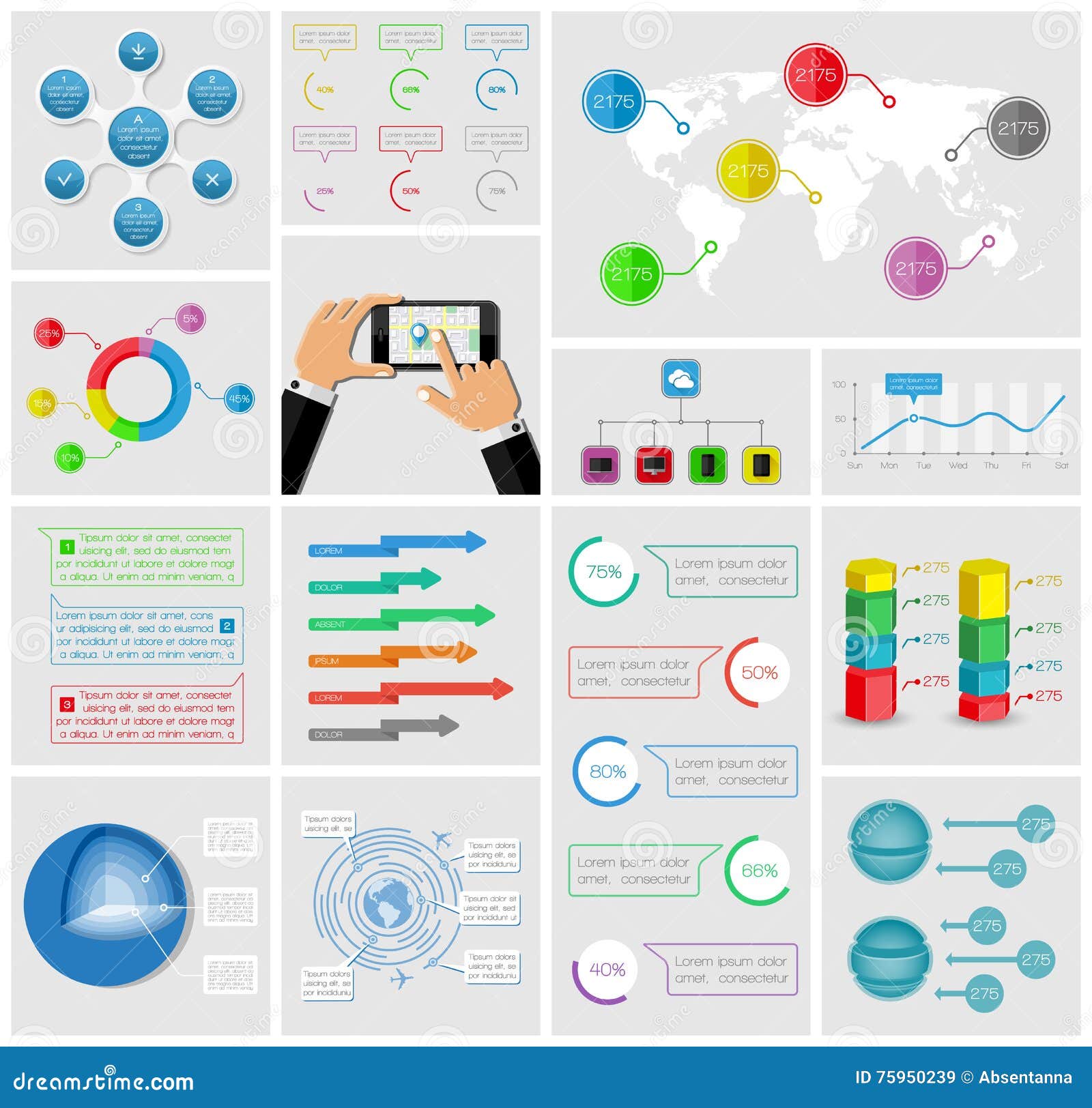 Ui, Elements of Infographics Collection Stock Vector - Illustration of ...