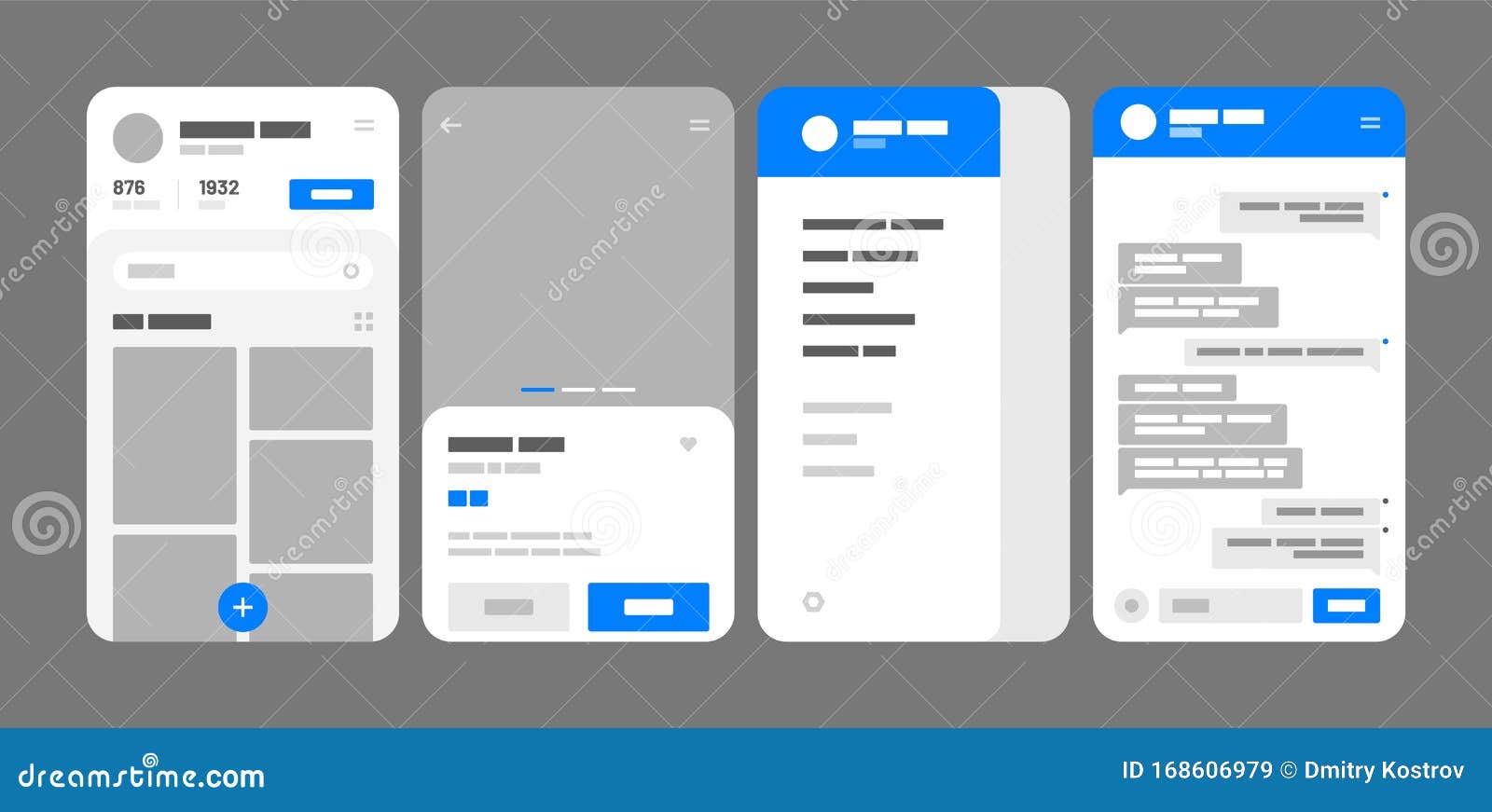 Mobile App Concept. Flowchart With UI Elements. Stock Vector ...