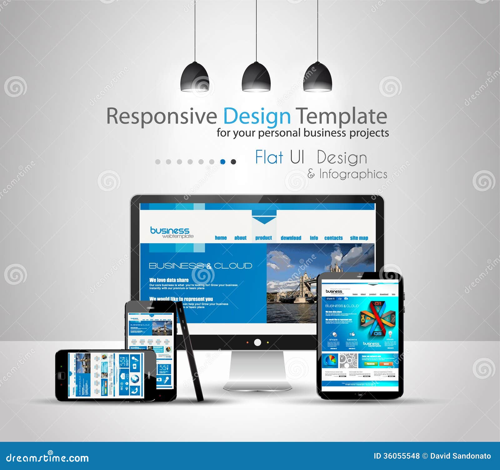 UI Flat Design Elements in a Modern HD Screen Computer: Stock ...