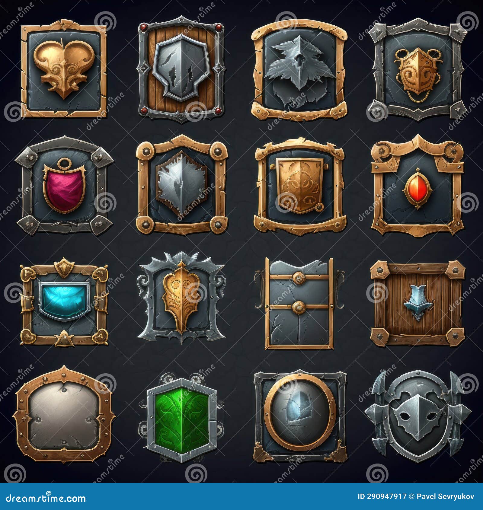 Ui Frame Medieval Ai Generated Stock Image - Image of button, menu ...