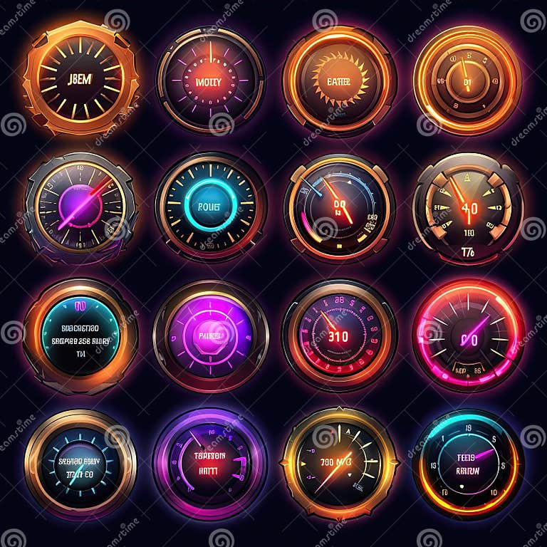 Ui Games Speedometer Ai Generated Stock Photo - Image of engine ...