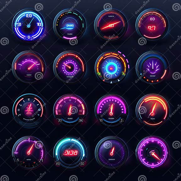 Ui Games Speedometer Ai Generated Stock Image - Image of screen, race ...