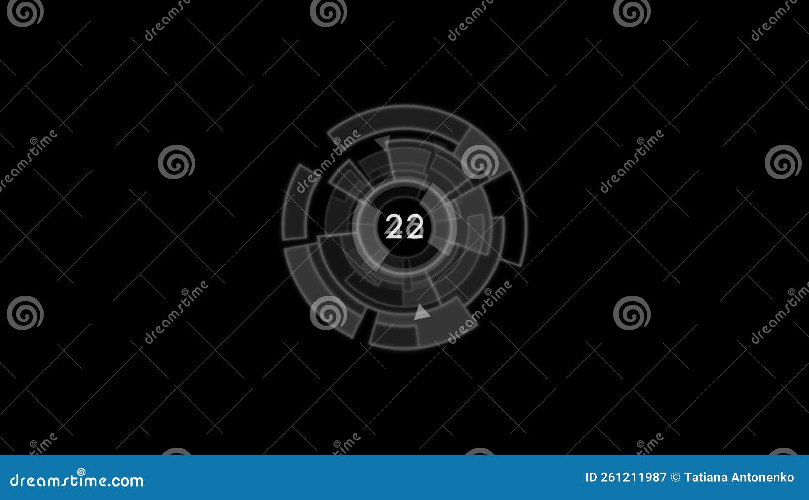 UI HUD Circle Information Blocks, Construction of Letters and Numbers ...