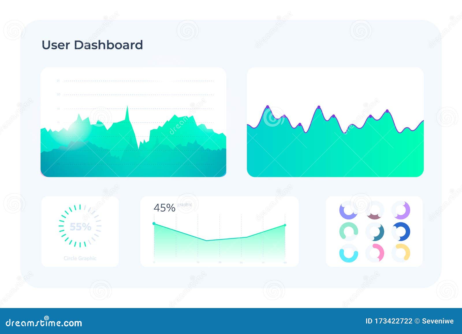 Ui Hud Elements with Charts and Graphics. User Interface of Website ...