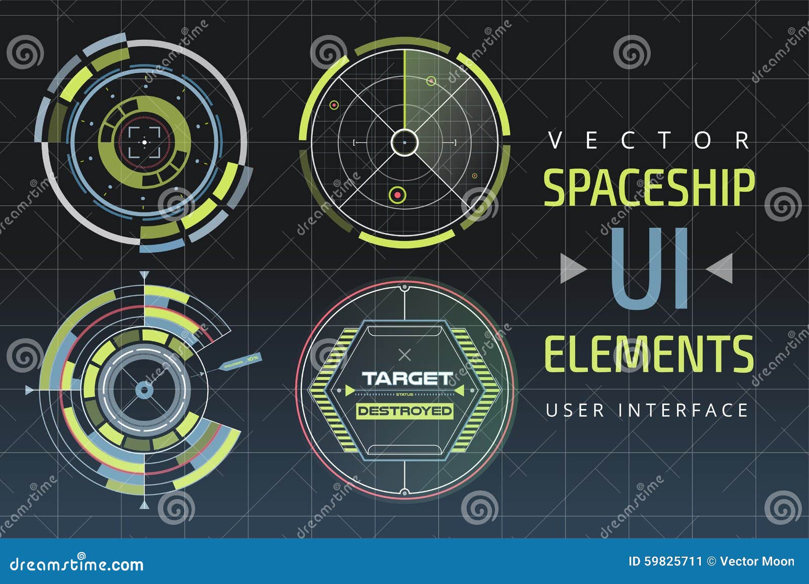 UI Hud Infographic Interface Web Elements Stock Vector - Illustration ...