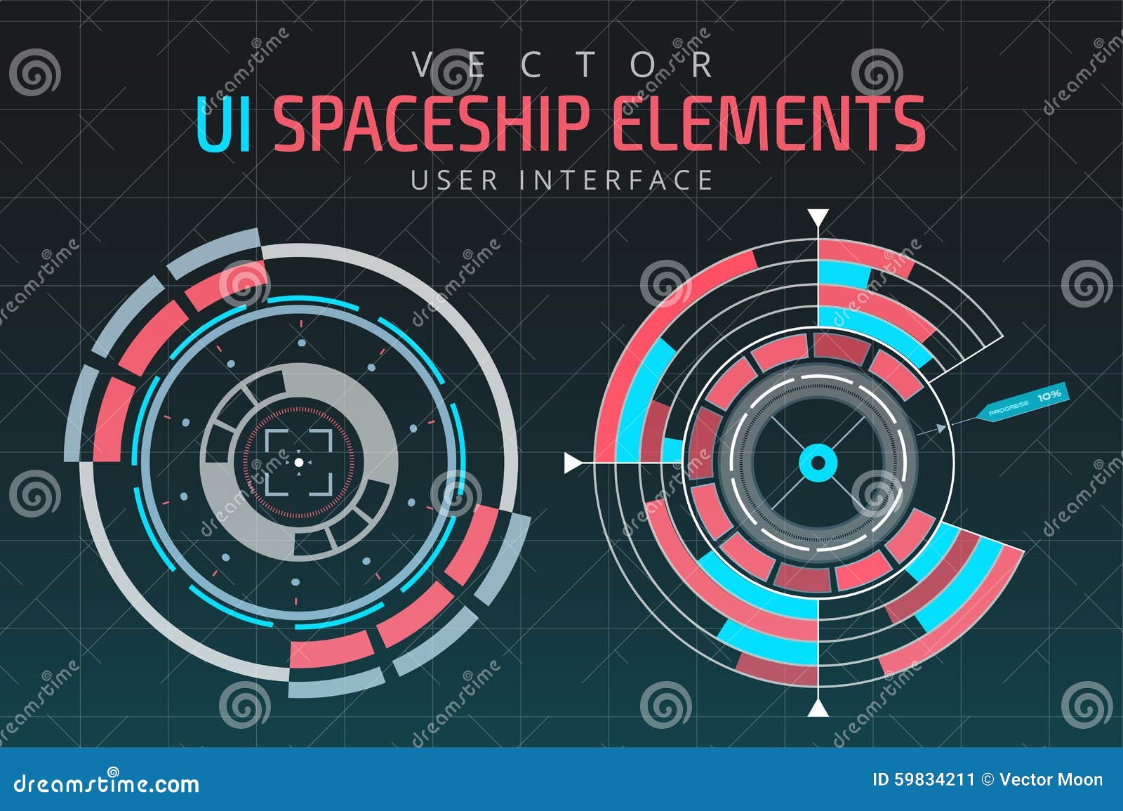 UI Hud Infographic Interface Web Elements Stock Vector - Illustration ...