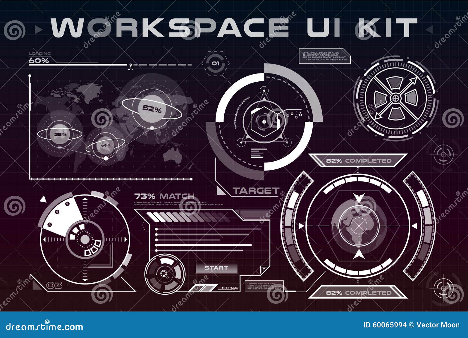 UI Hud Infographic Interface Web Elements Stock Vector - Illustration ...