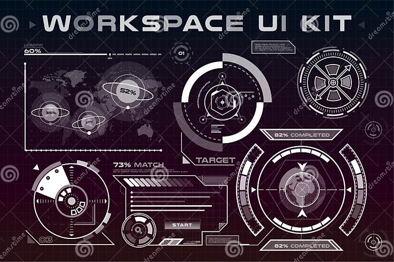 UI Hud Infographic Interface Web Elements Stock Vector - Illustration of vector, concept: 60065994