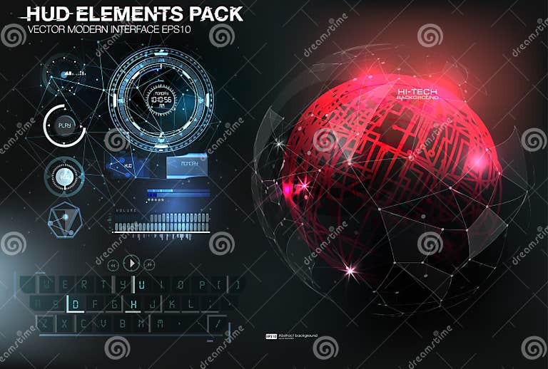 UI Hud Infographic Interface Web Elements. Futuristic Space Thin HUD ...