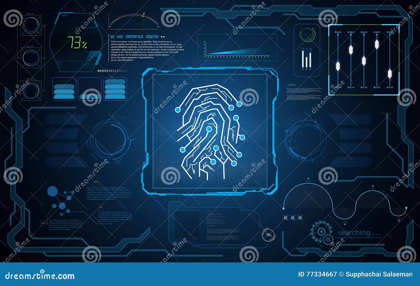 UI HUD Interface Screen Security Tech Innovative Concept Background ...