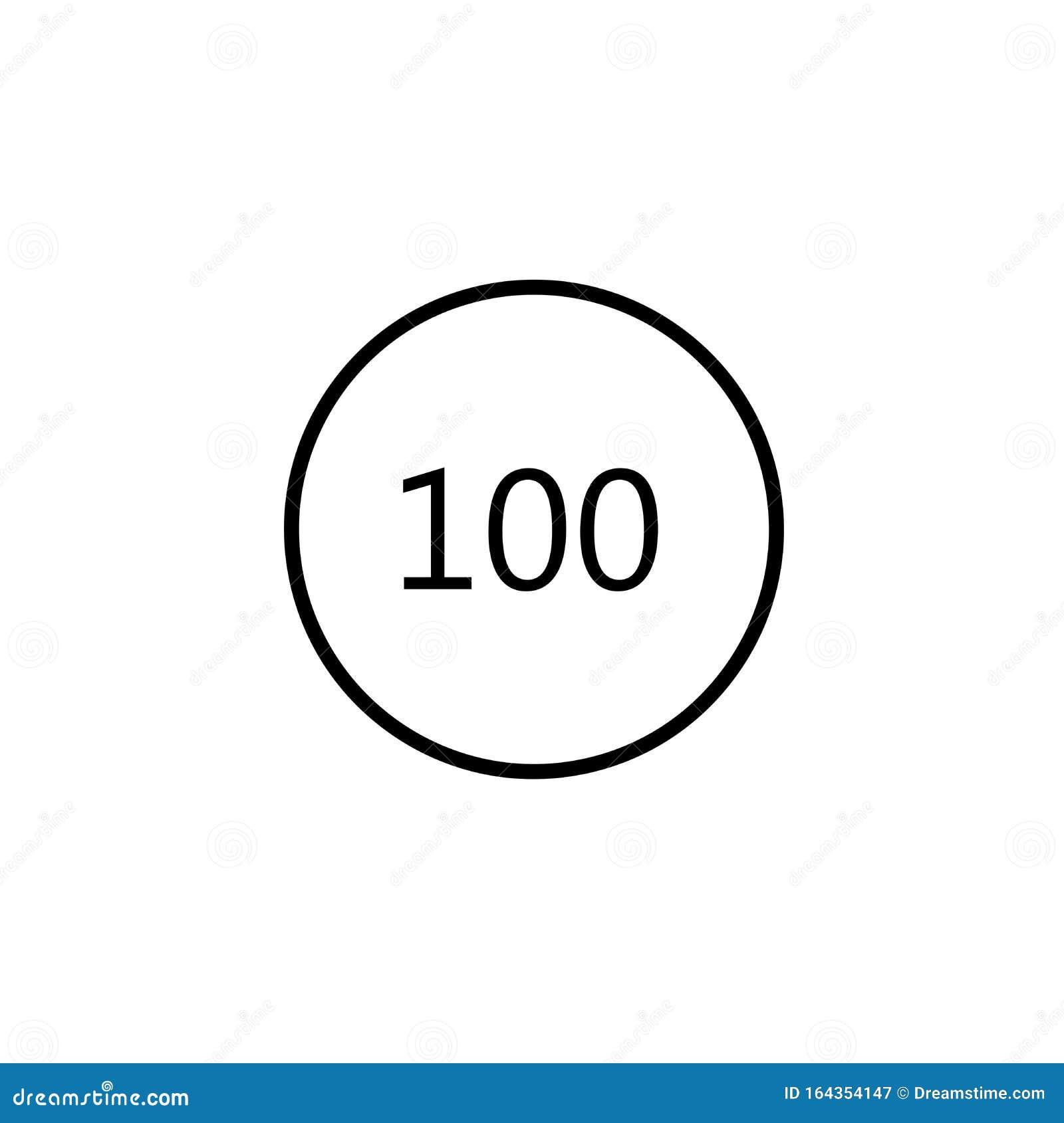 Hundred Percentage Circle Icon, 100 Percent Stock Illustration ...