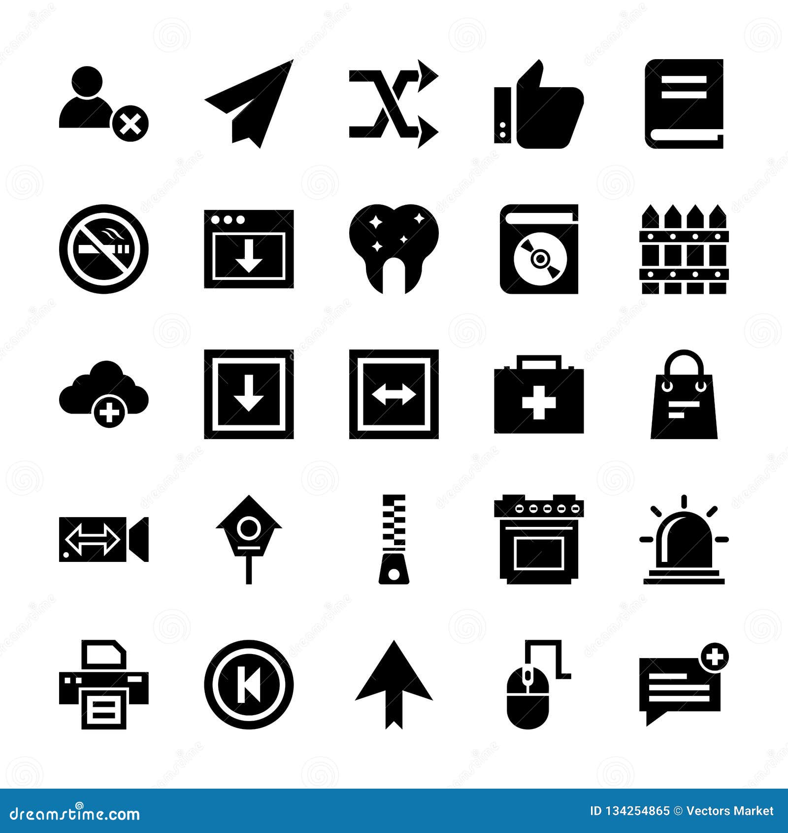 UI Icons Set stock illustration. Illustration of videography - 134254865