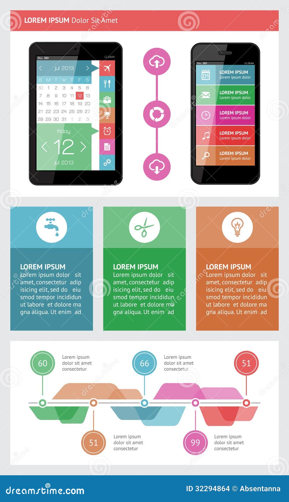 Ui, Infographics and Web Elements Including Flat D Stock Vector ...