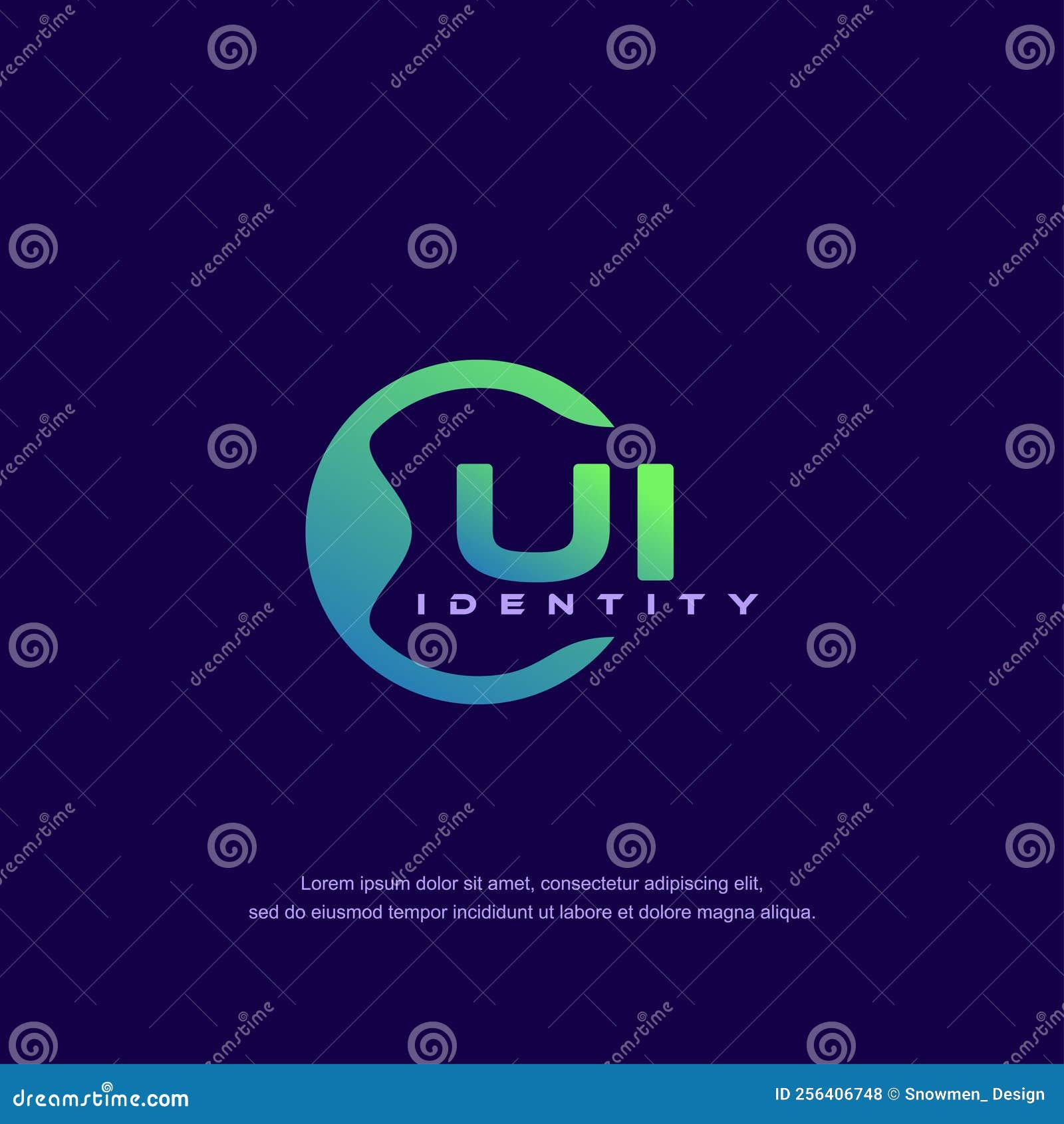 UI Initial Letter Circular Line Logo Template Vector with Gradient ...