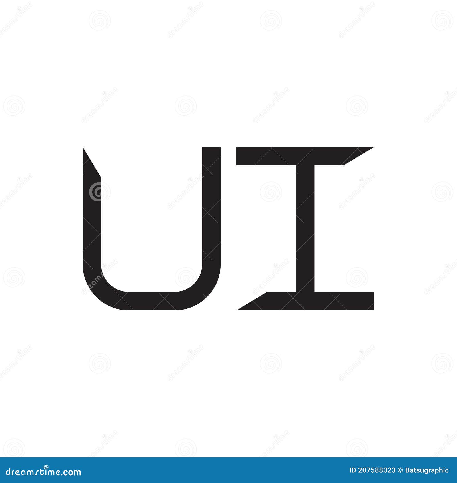 Ui Initial Letter Vector Logo Icon Stock Vector - Illustration of icon ...