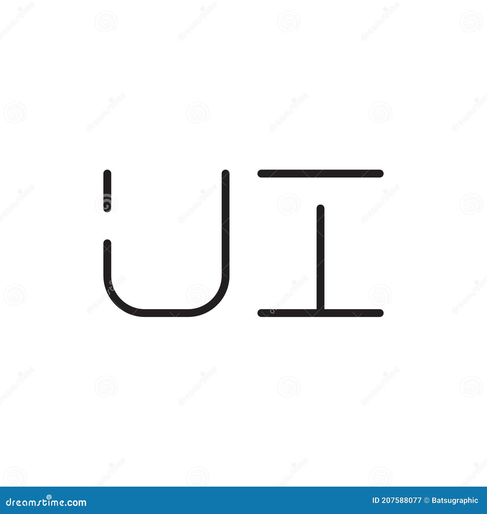 Ui Initial Letter Vector Logo Icon Stock Vector - Illustration of ...