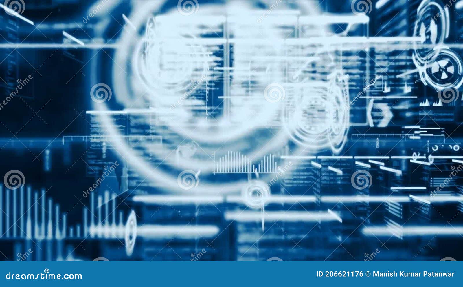 Ui Interface Background with Hologram Display Stock Footage - Video of ...