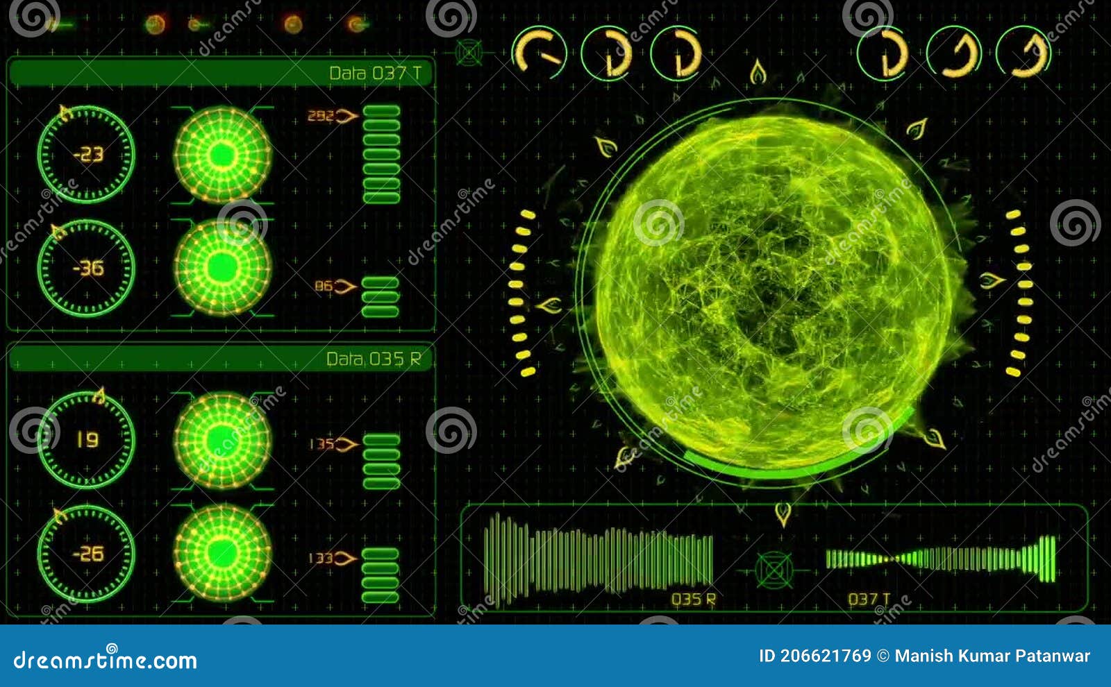 Ui Interface Background with Hologram Display Stock Video - Video of ...