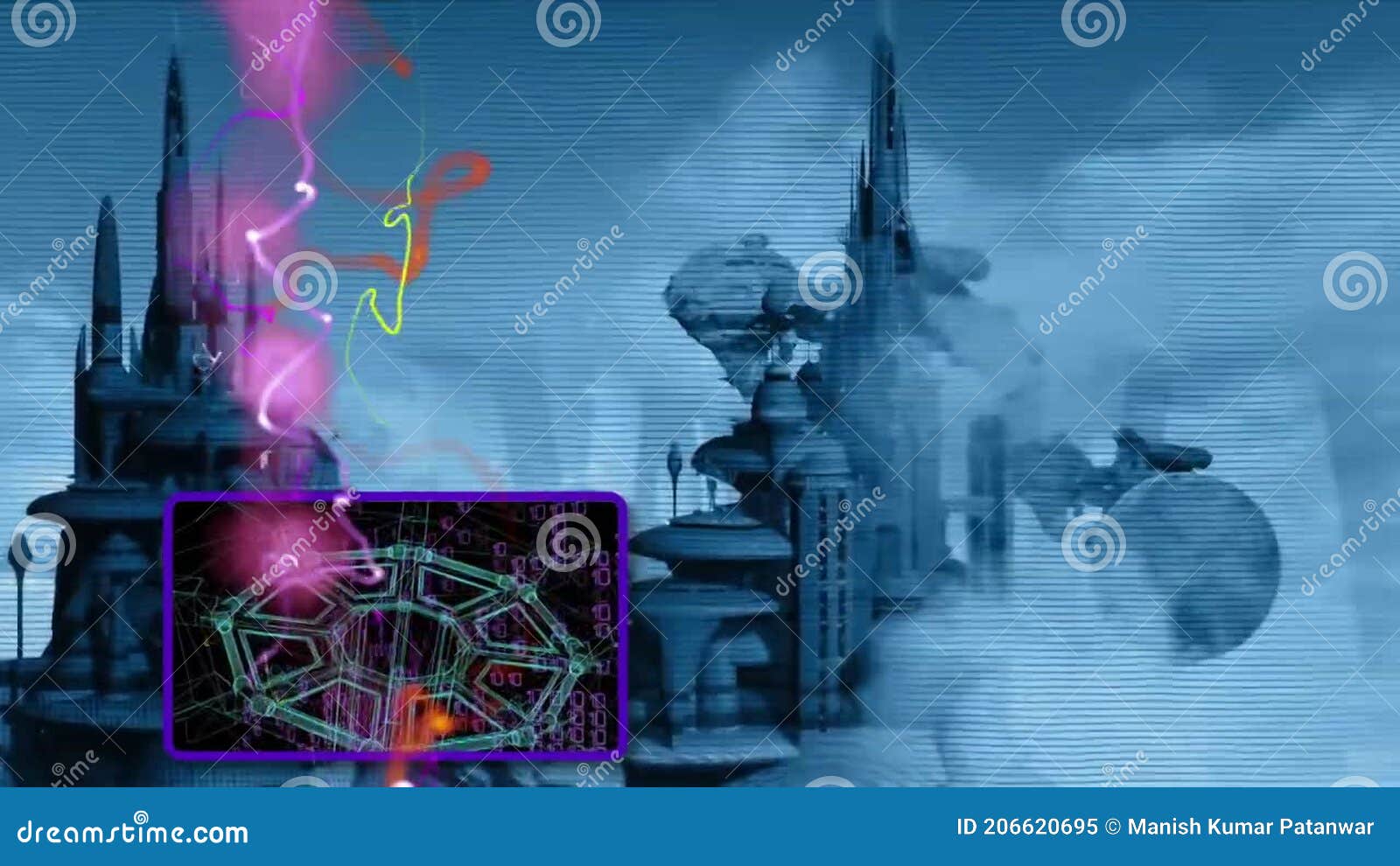 Ui Interface Background with Hologram Display Stock Video - Video of ...