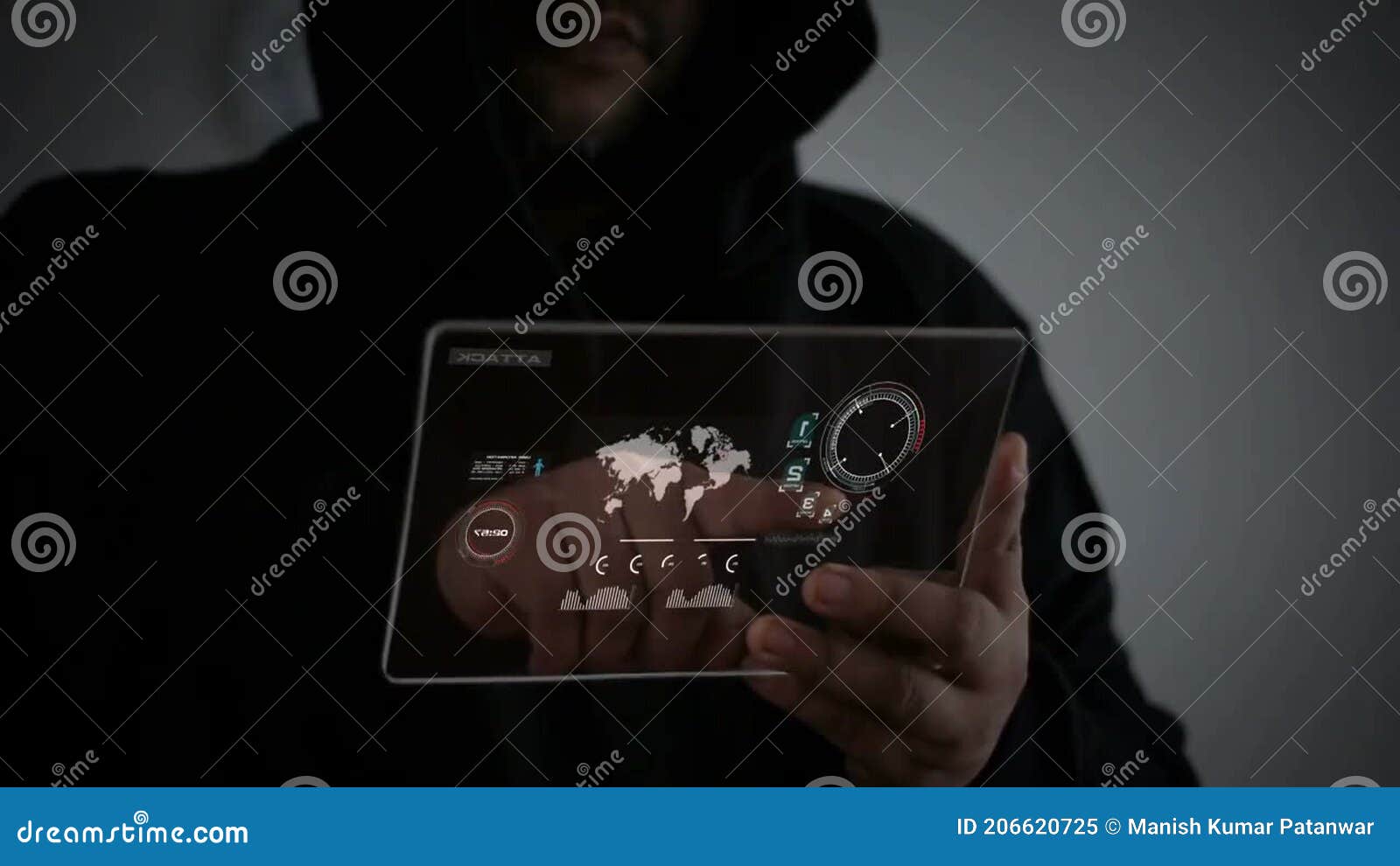 Ui Interface Background with Hologram Display Stock Video - Video of ...