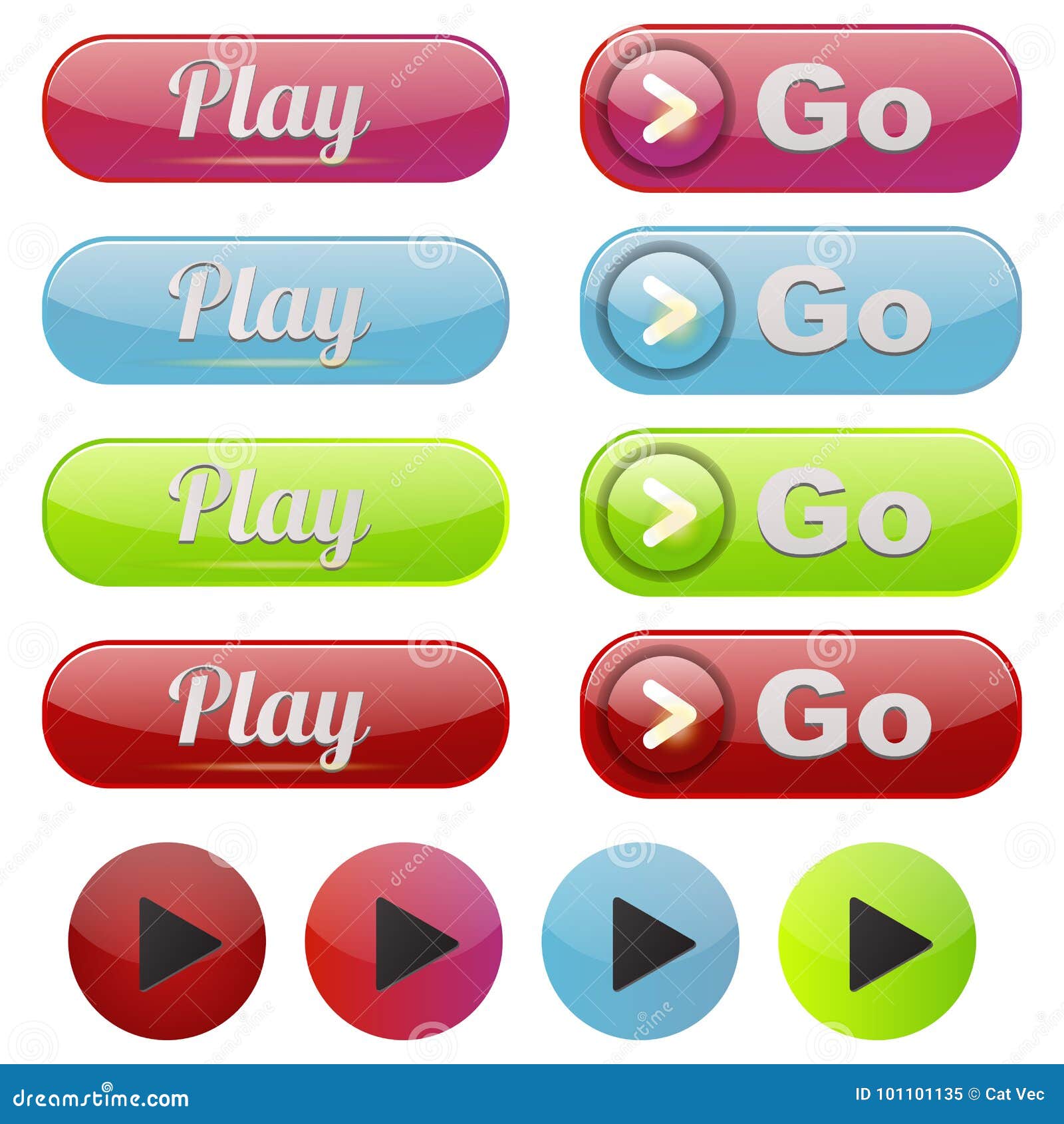 UI Interface Button Play Media Internet Website Element Online Player ...