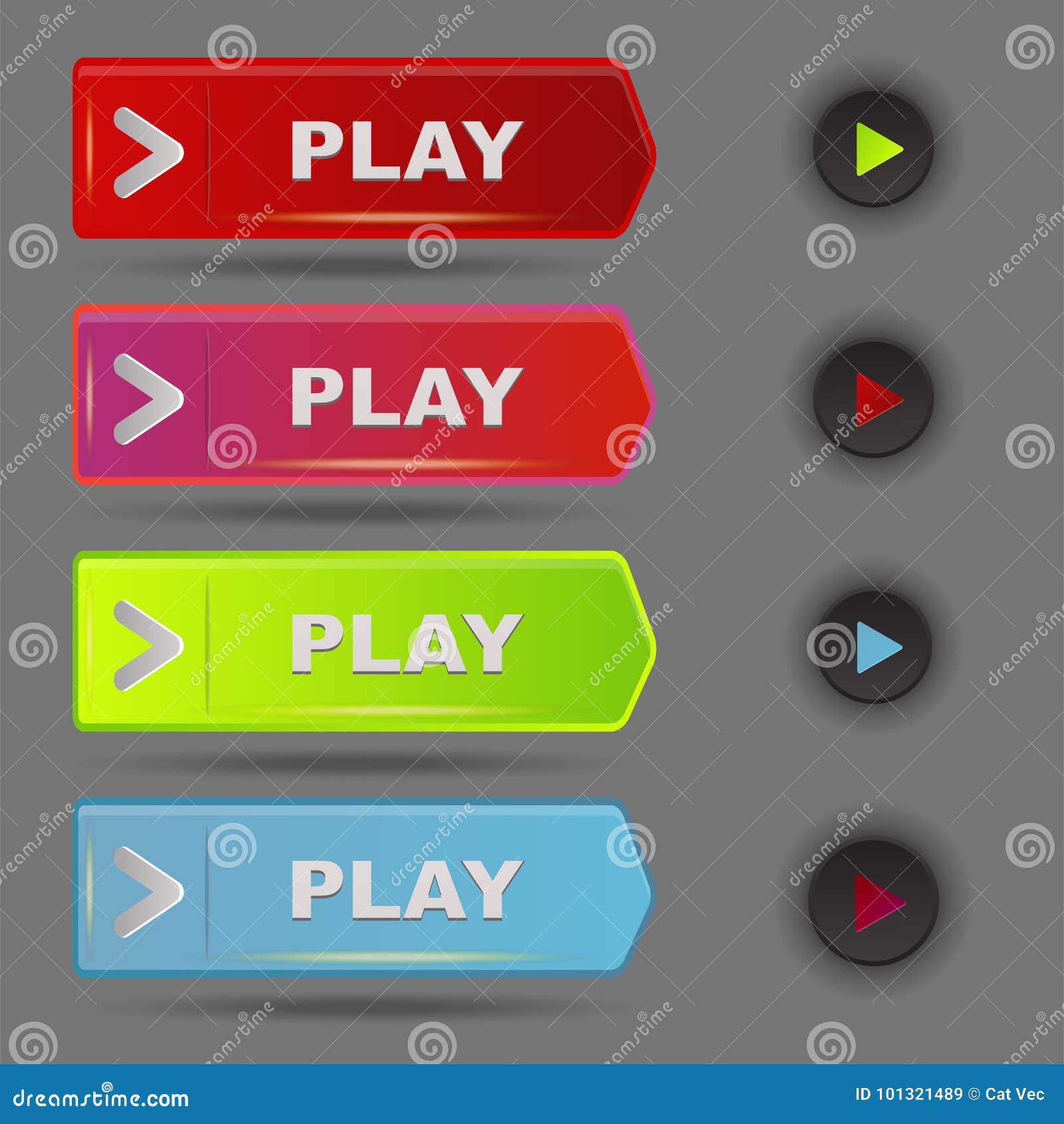 UI Interface Button Play Media Internet Website Element Online Player ...