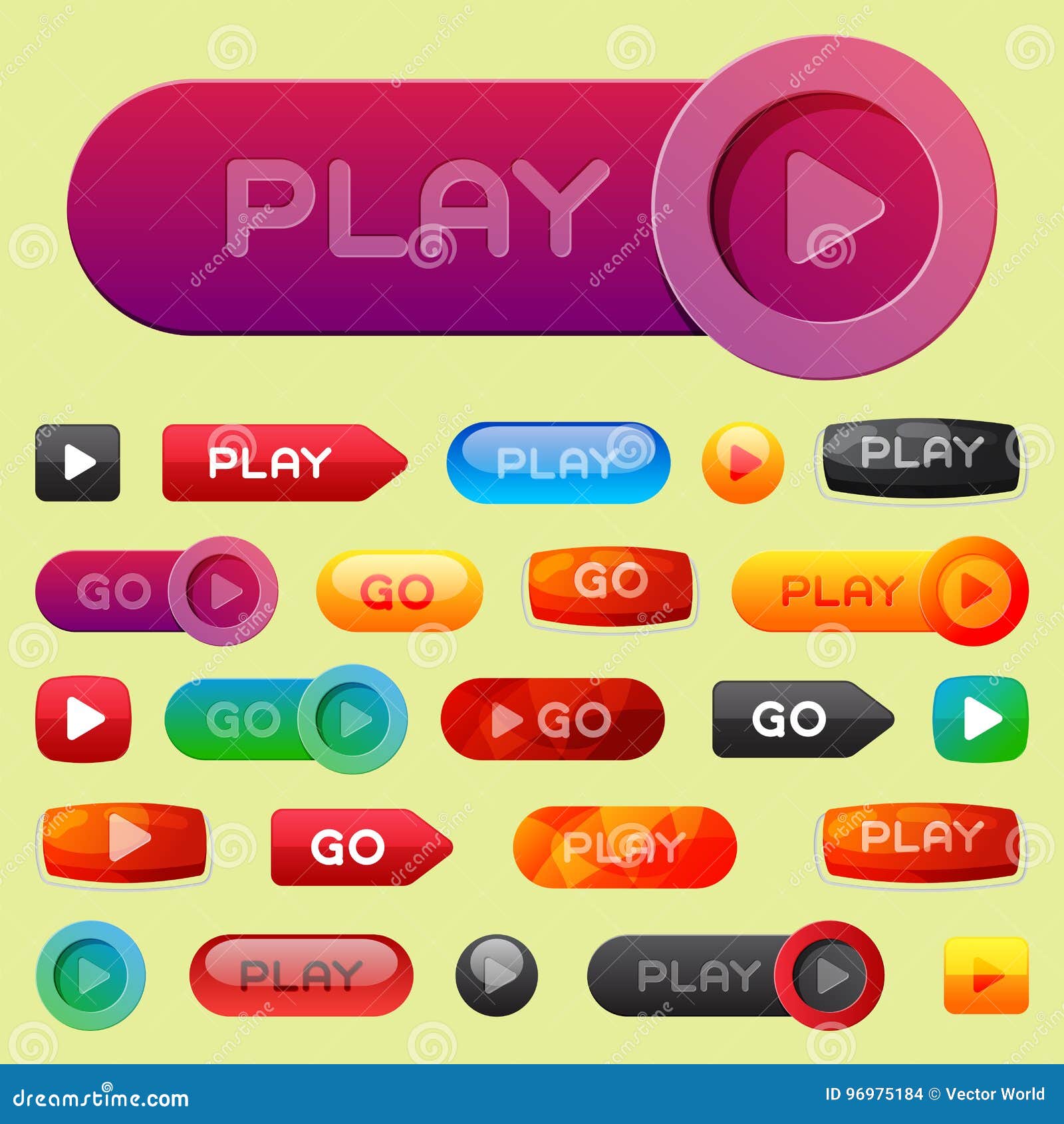 UI Interface Button Play Media Internet Website Element Online Player ...