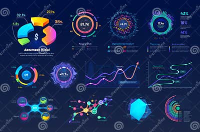 UI Interface Graphs, Charts, Infographic Elements Stock Vector ...