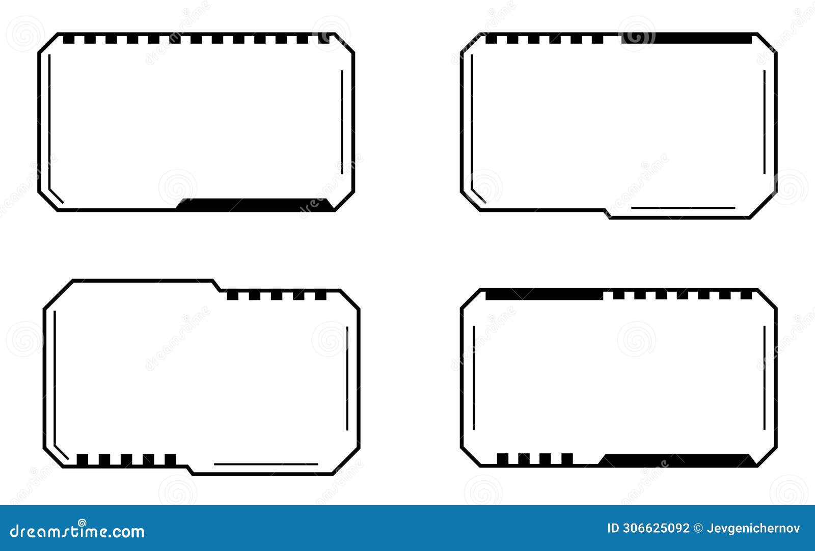 UI Interface Modern Tech Frames Set Stock Vector - Illustration of ...