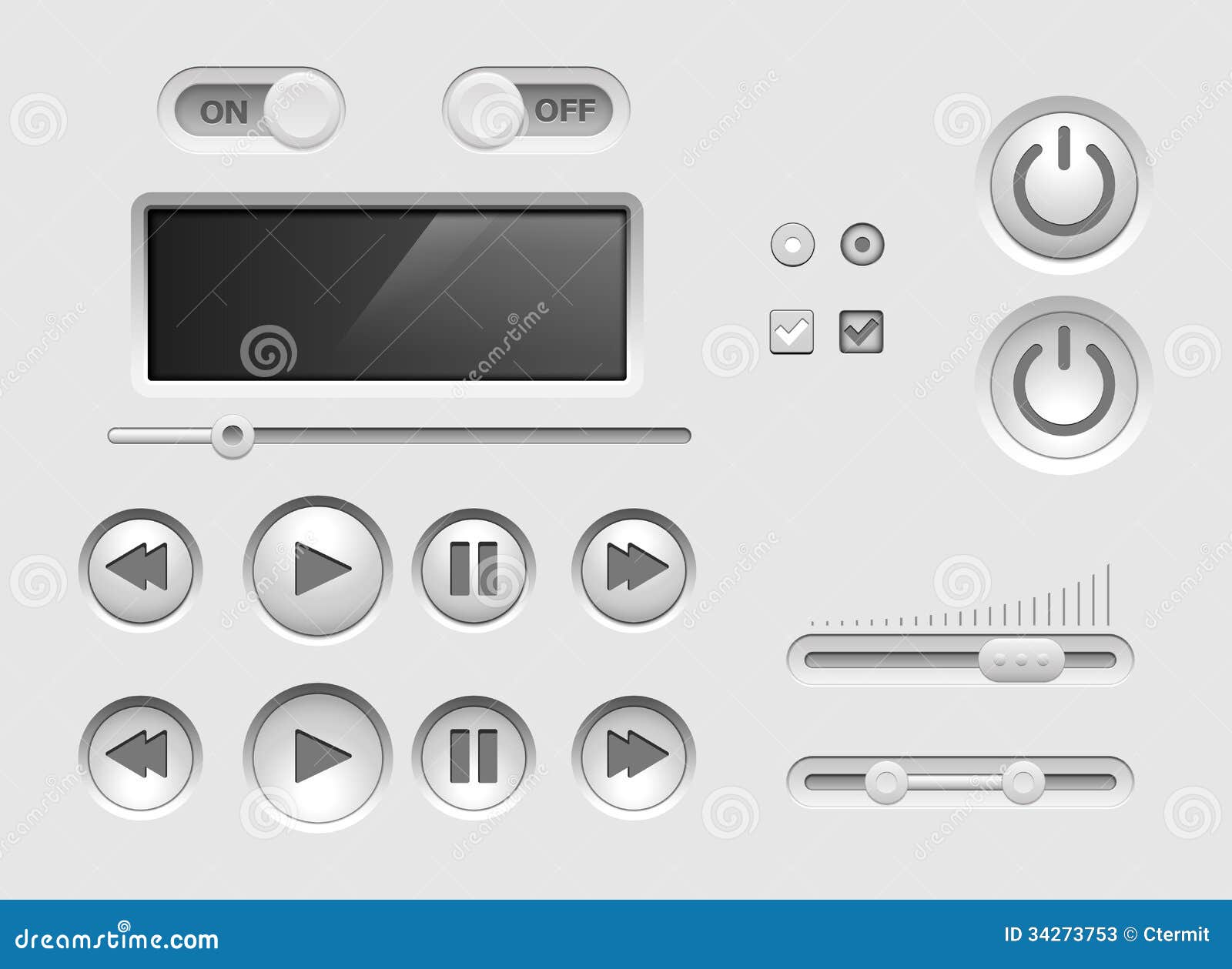 UI kit stock vector. Illustration of check, panel, clean - 34273753