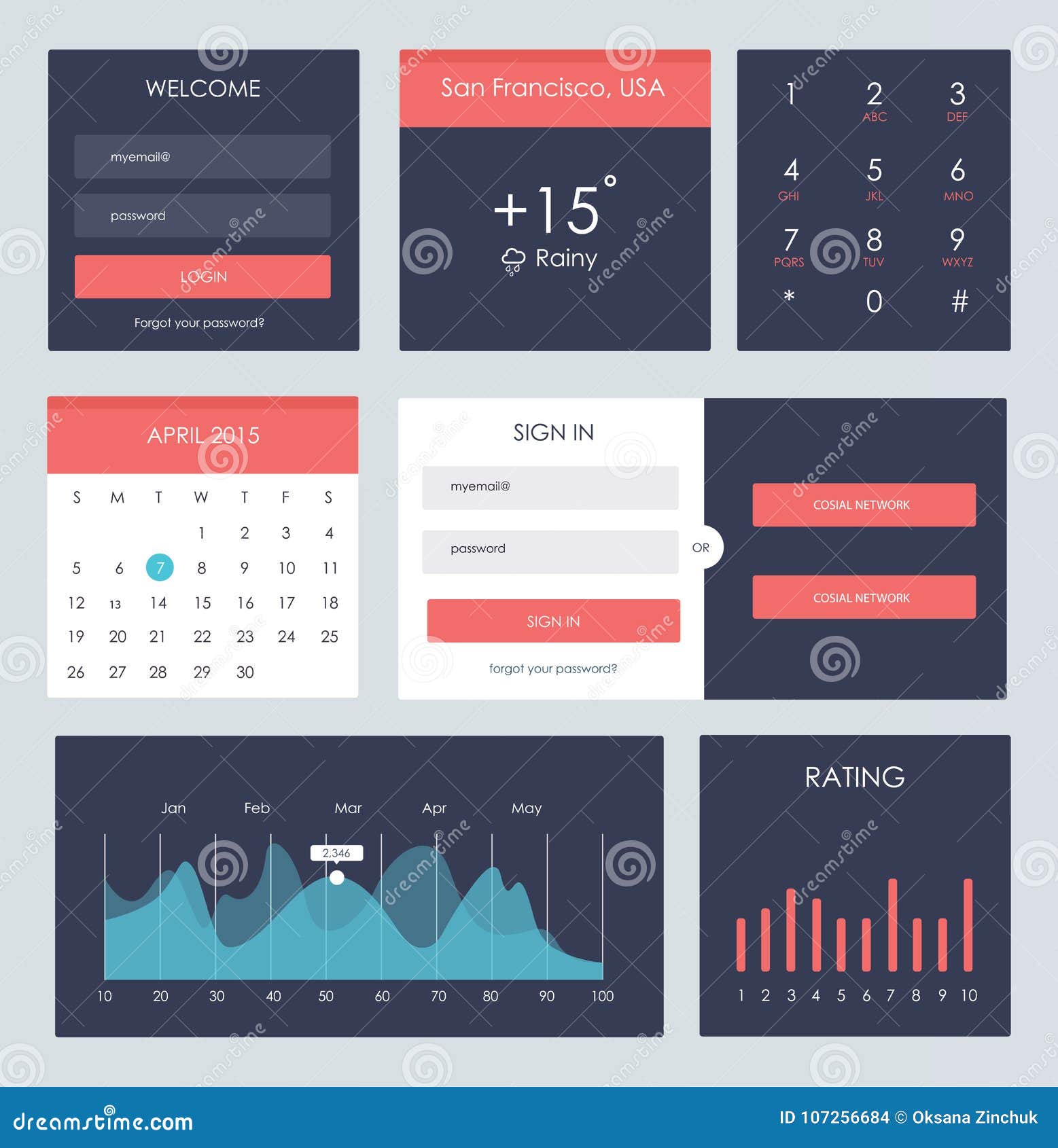 Trend UI Components For Web Or E-shop Vector Illustration ...