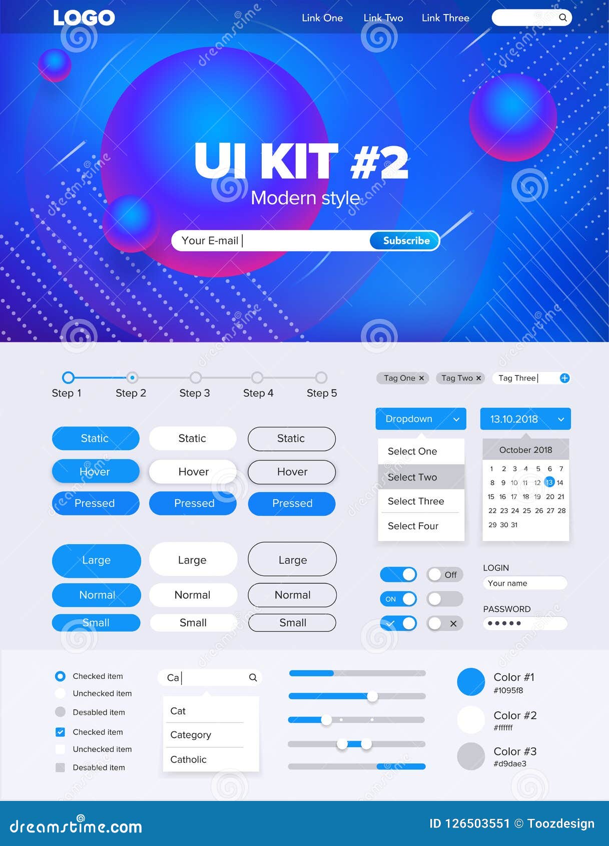 UI Kit for WebsiteUI Kit for Website Temlate Buttons Gui Website Stock ...
