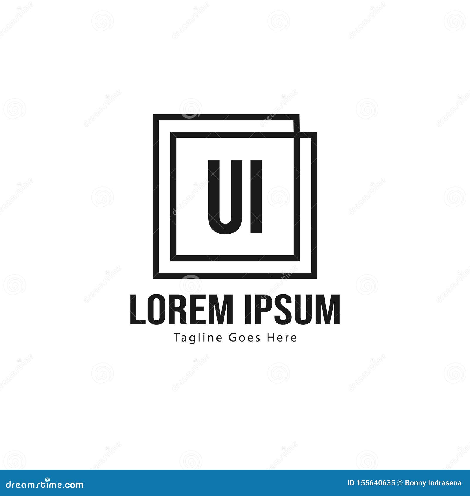UI Letter Logo Design. Creative Modern UI Letters Icon Illustration ...