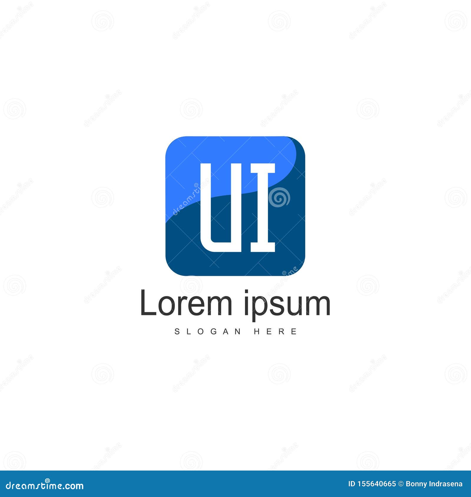 UI Letter Logo Design. Creative Modern UI Letters Icon Illustration ...