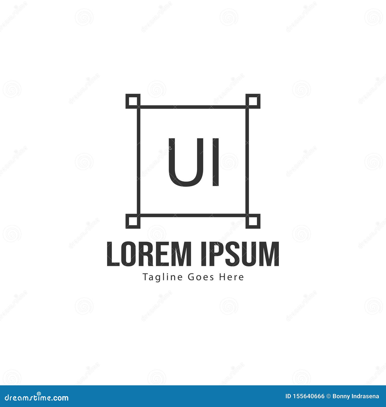 UI Letter Logo Design. Creative Modern UI Letters Icon Illustration ...