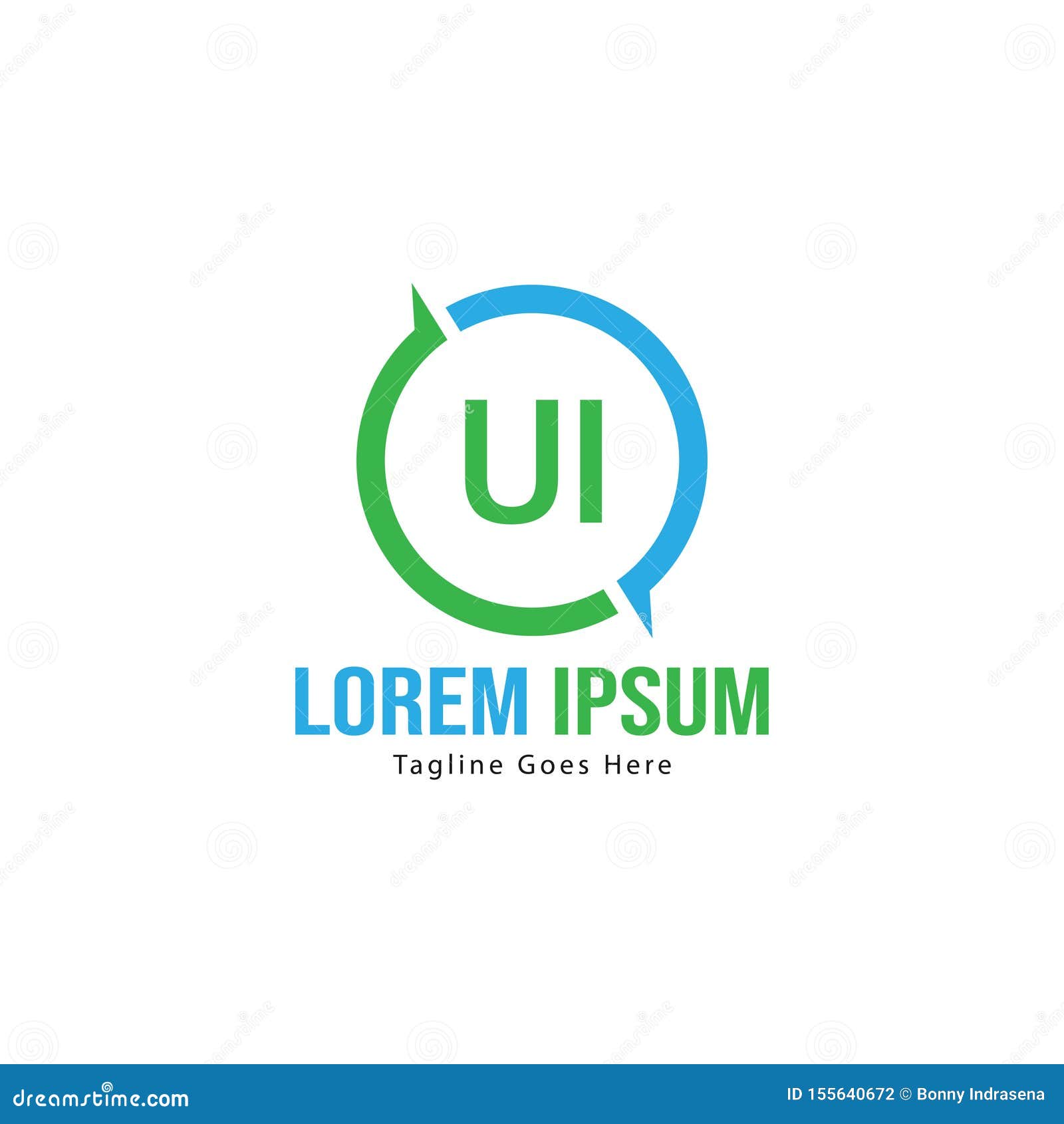 UI Letter Logo Design. Creative Modern UI Letters Icon Illustration ...