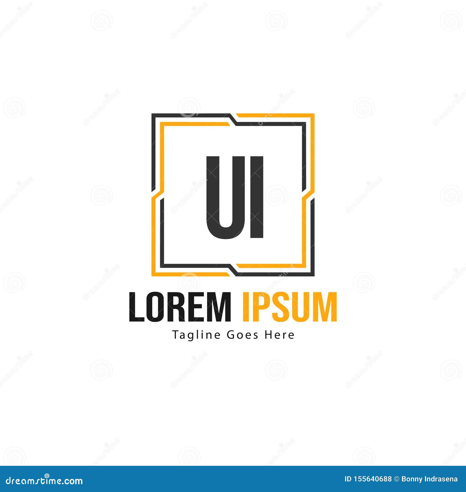 UI Letter Logo Design. Creative Modern UI Letters Icon Illustration ...
