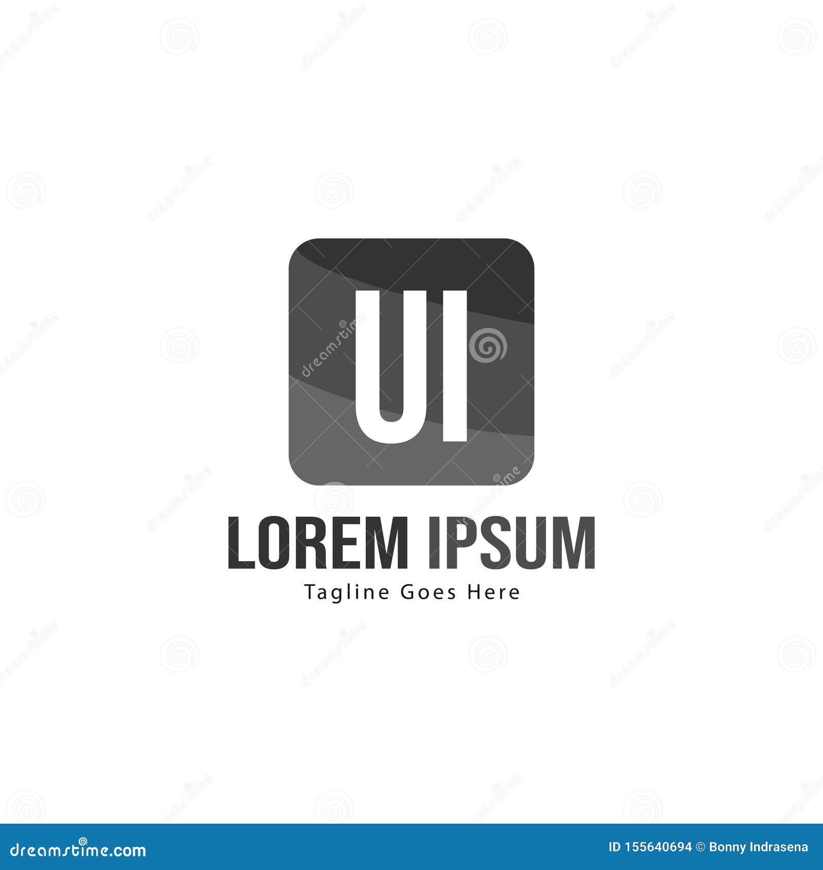 UI Letter Logo Design. Creative Modern UI Letters Icon Illustration ...