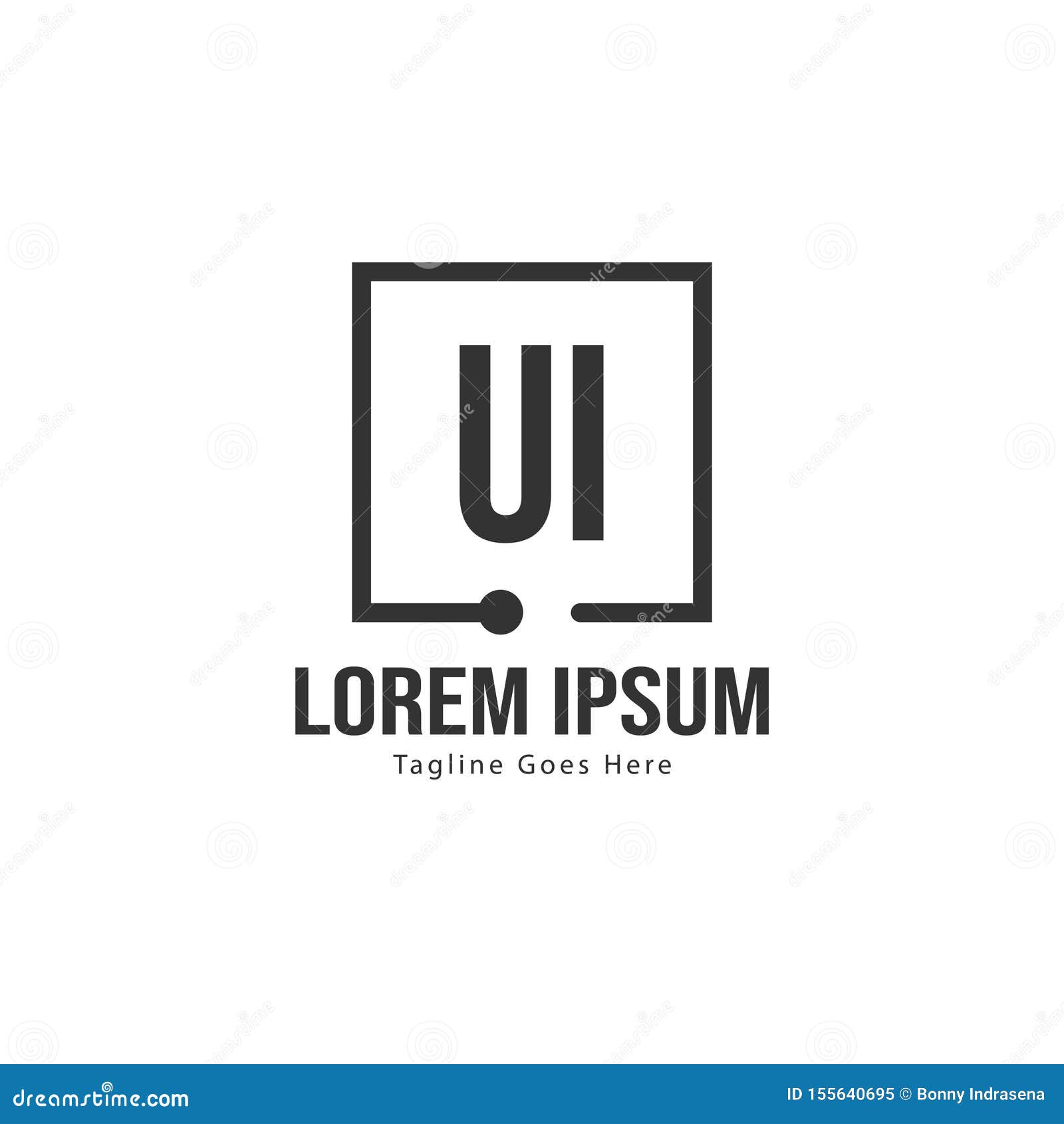 UI Letter Logo Design. Creative Modern UI Letters Icon Illustration ...